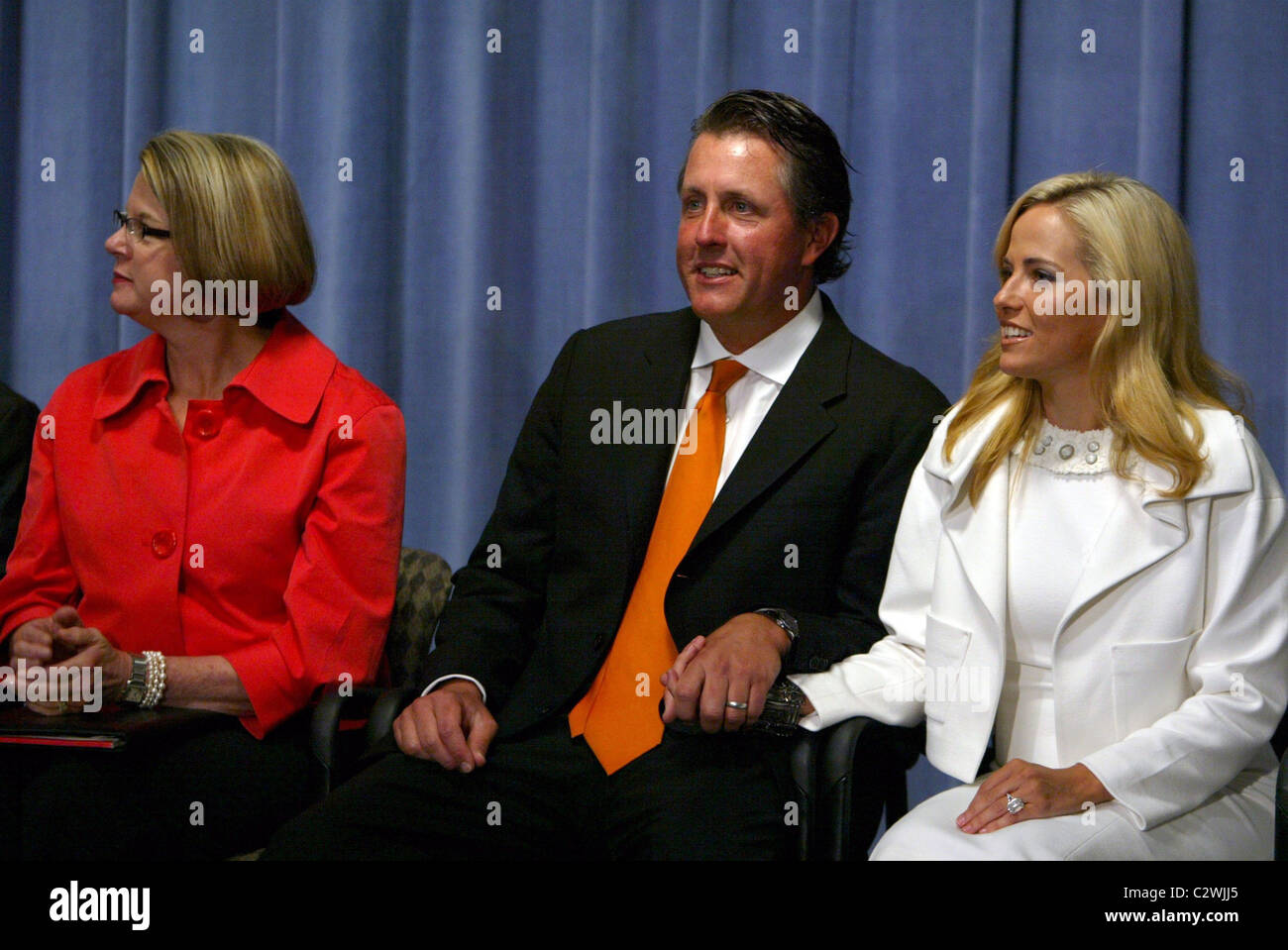 Phil Mickelson and Amy Mickelson participate in Department of Education ...