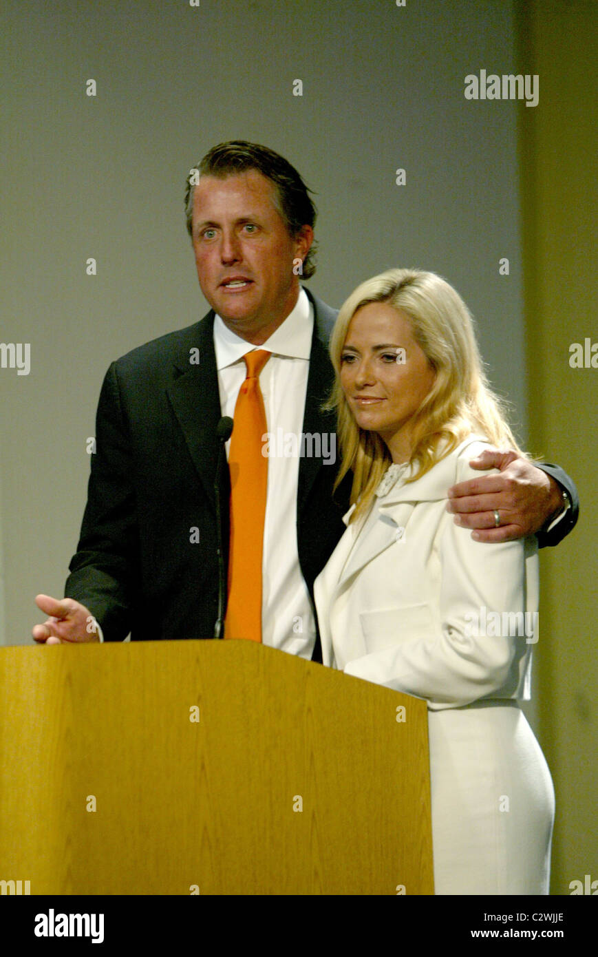 Phil Mickelson and Amy Mickelson participate in Department of Education ...