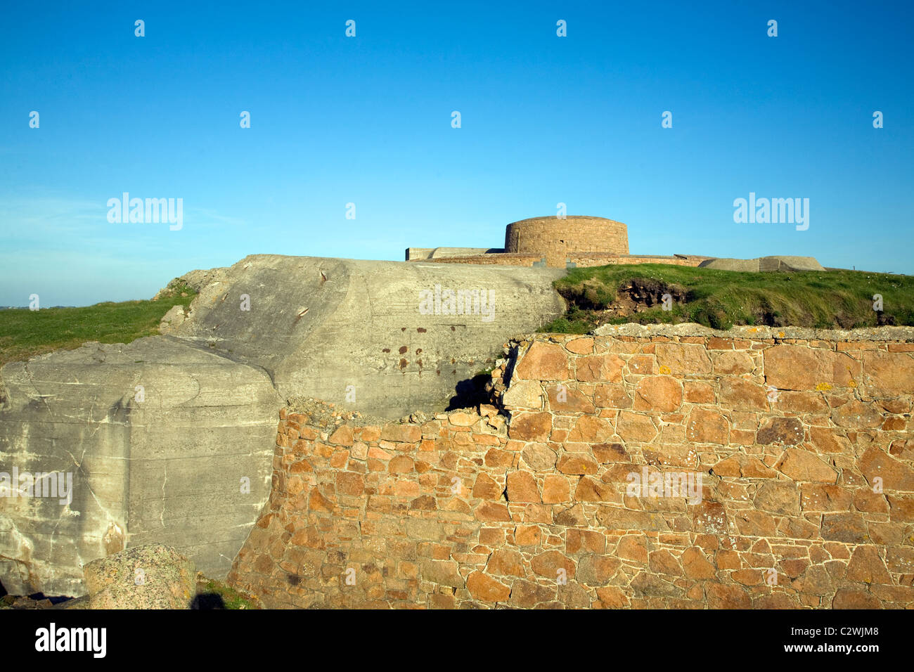 Fort Hommer German gun battery Guernsey Channel Islands Stock Photo - Alamy