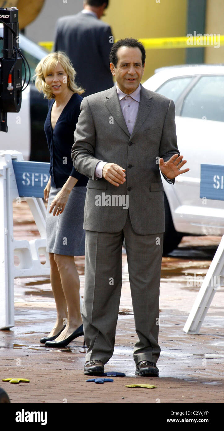 Traylor Howard and Tony Shalhoub on the film set for USA's 'Monk' Los ...