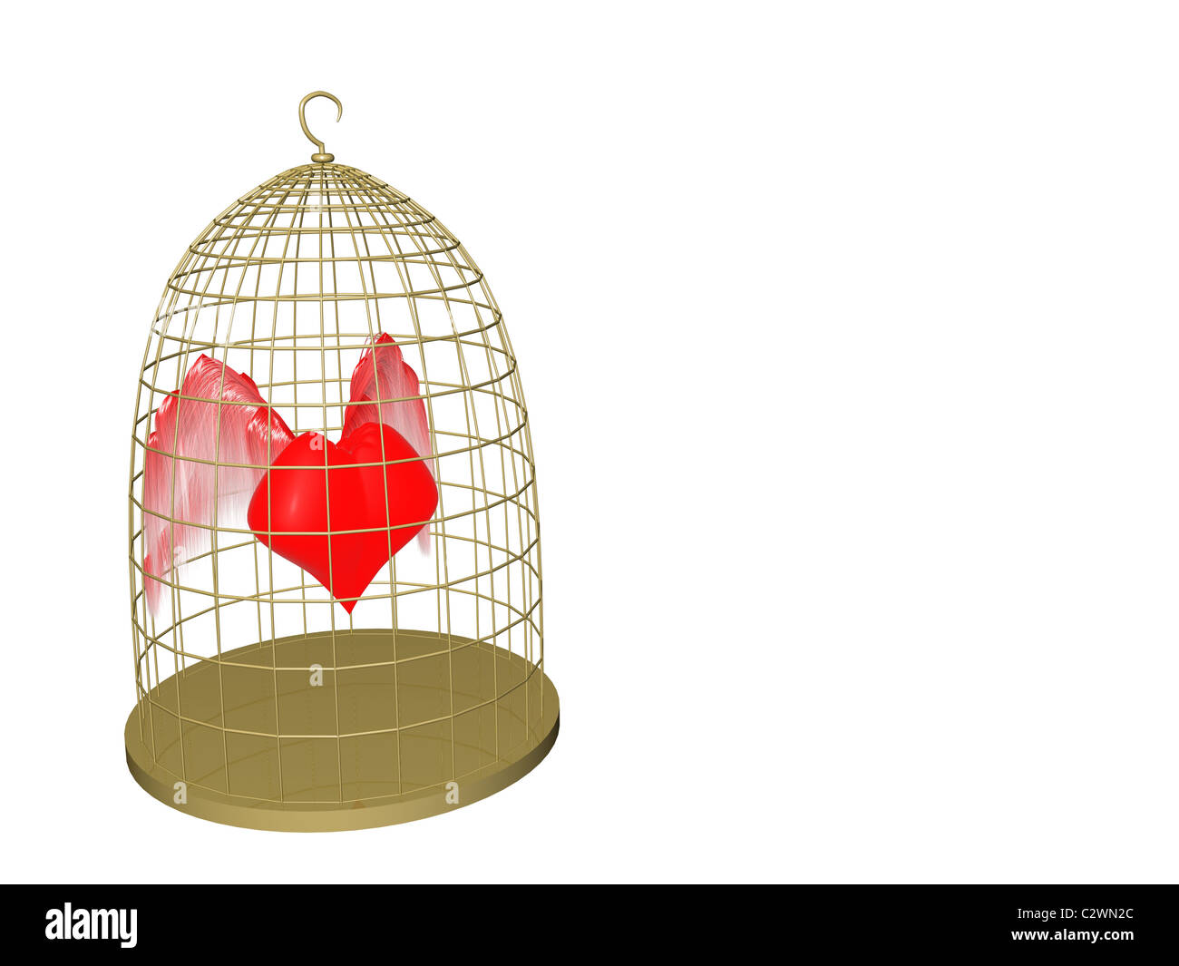 Heart in cage red wings Stock Photo - Alamy