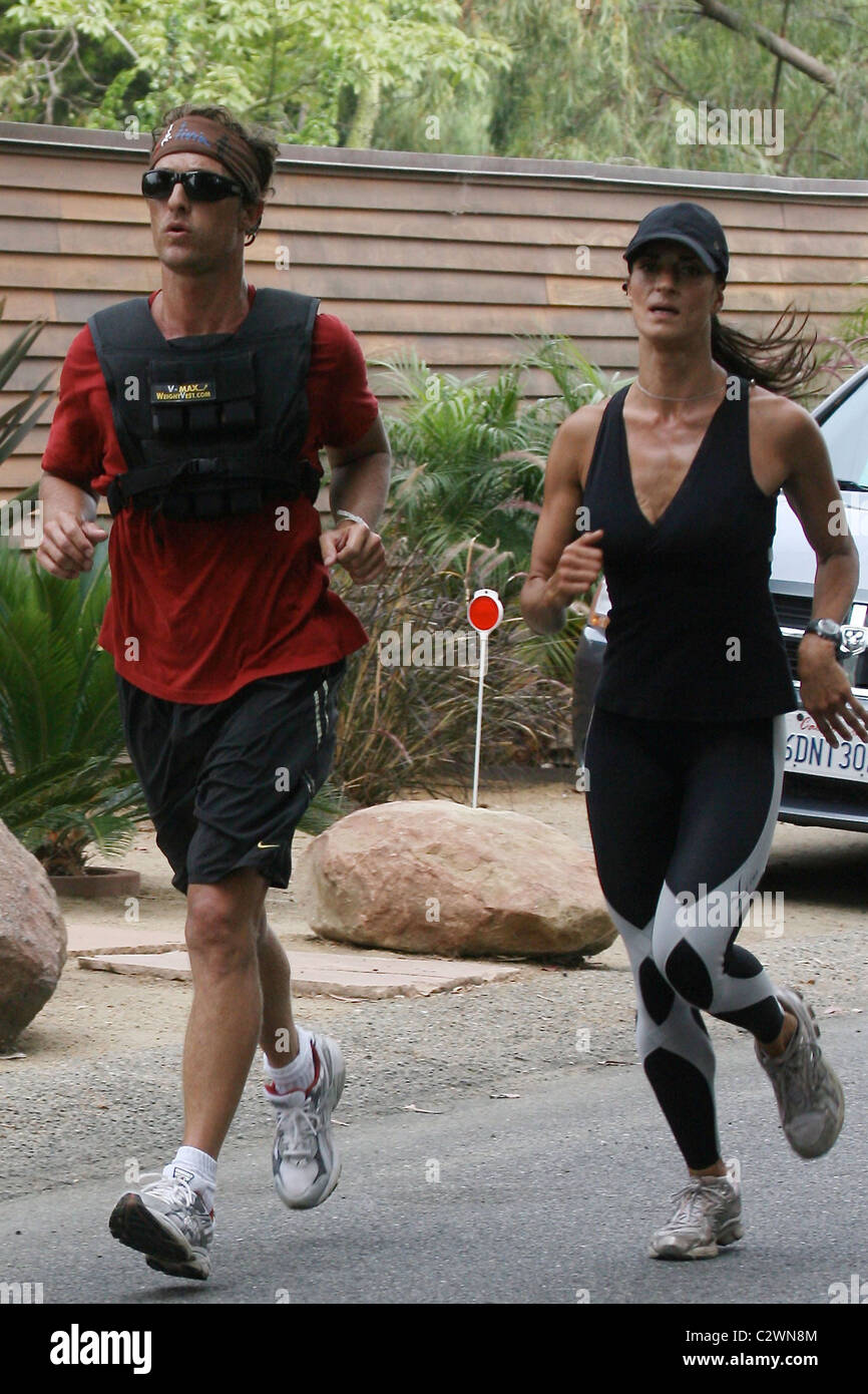 Matthew McConaughey goes for a run with his trainer in Malibu Los ...