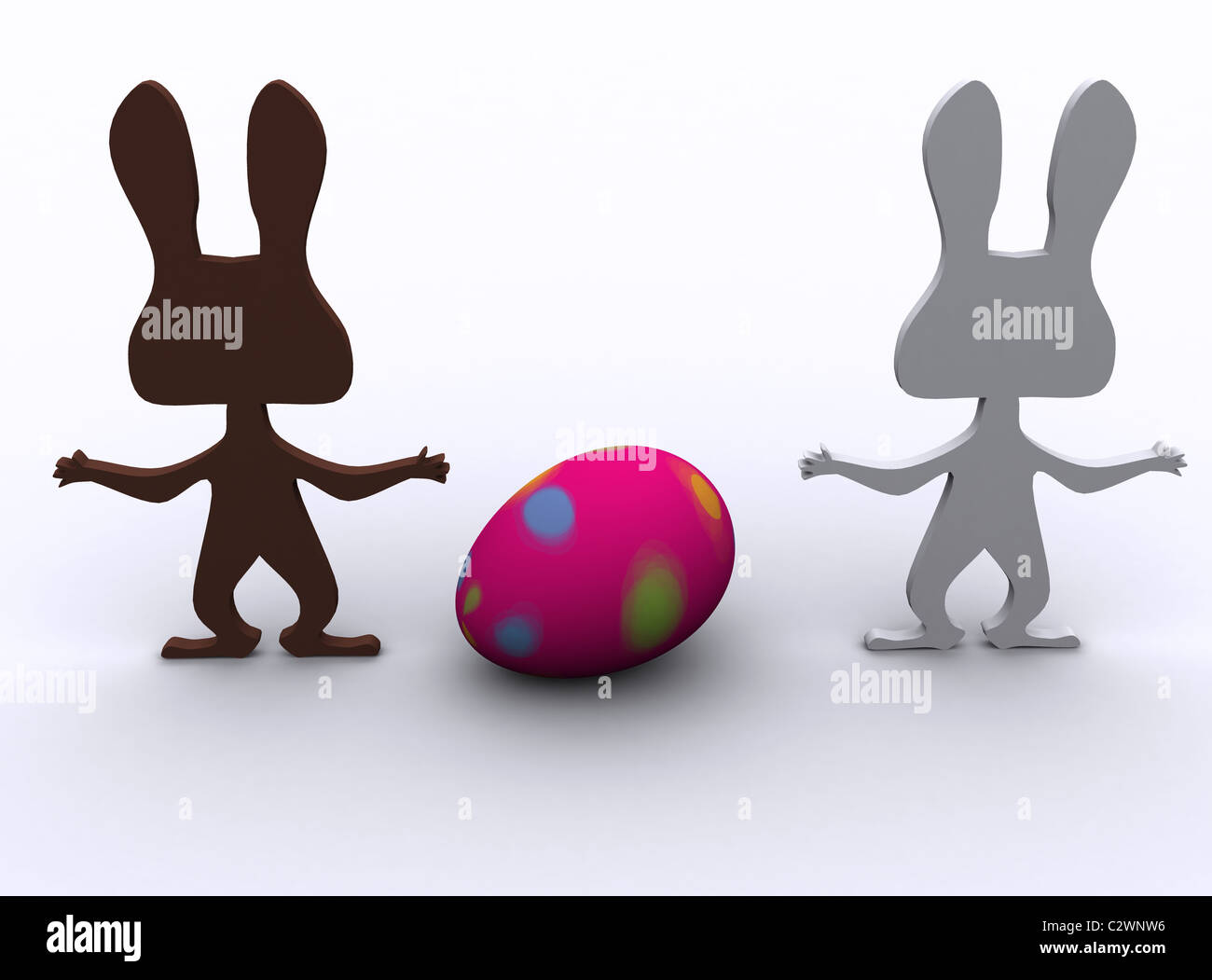 rabits and egg.3d Stock Photo - Alamy