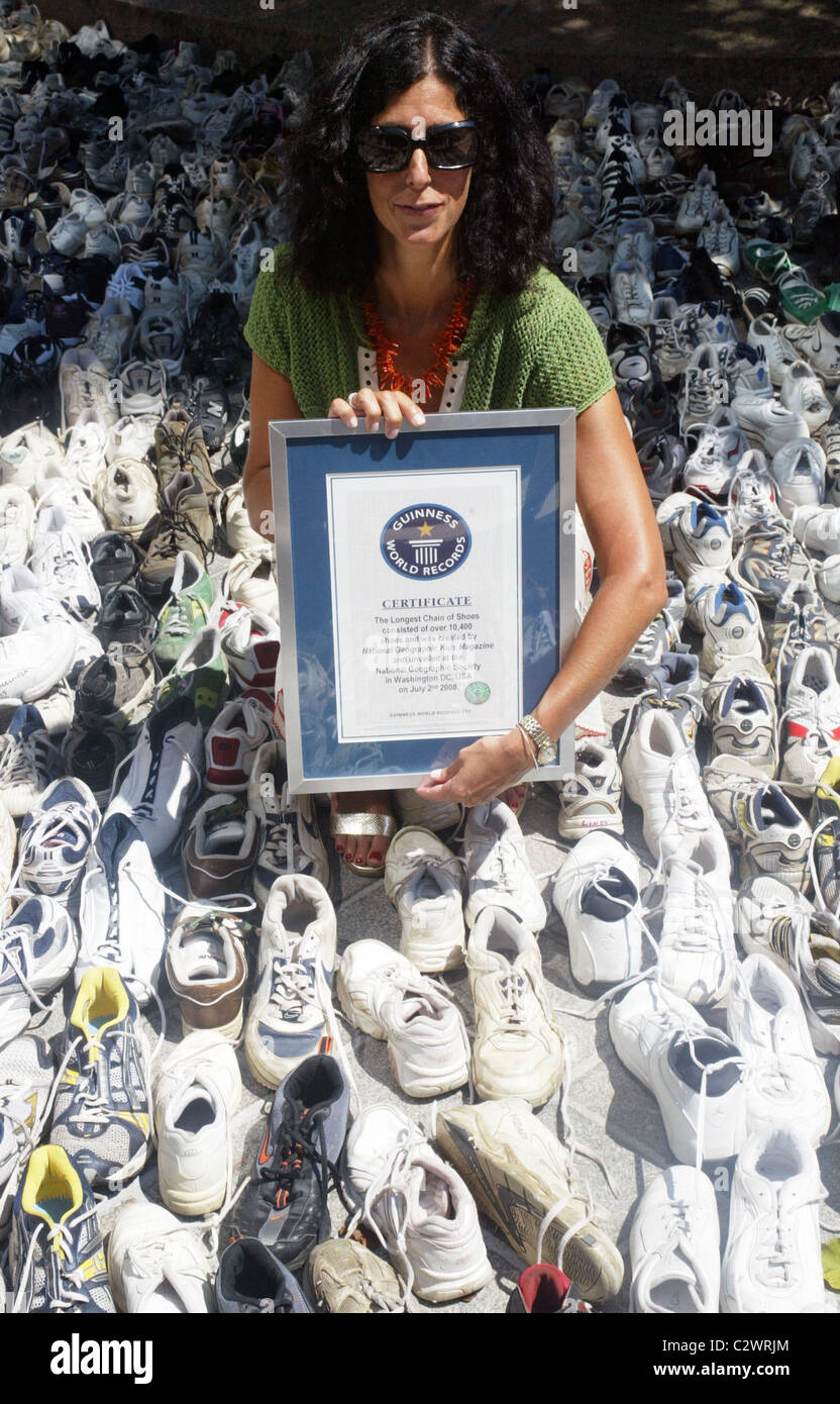 Melina Bellows 10, 512 shoes on display in the courtyard at the ...