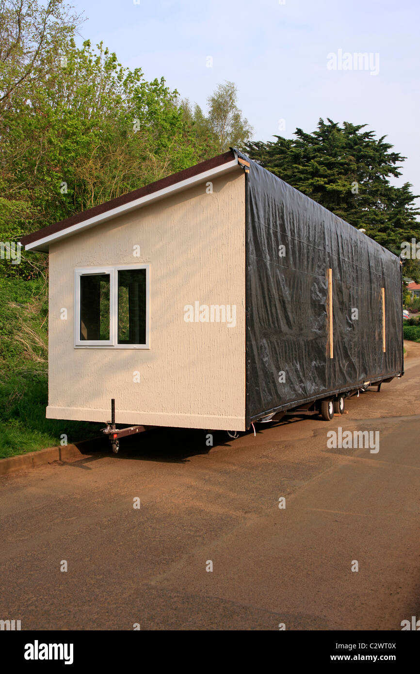 Half of a Prefabricated Mobile Home ready to be sited Stock Photo - Alamy