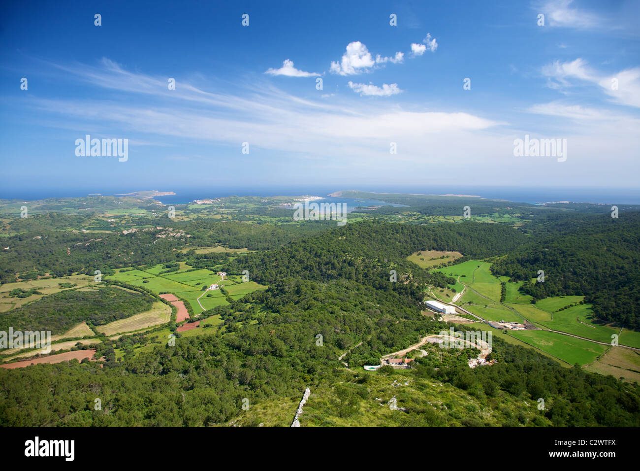 view from Toro Mountain at Menorca island in Spain Stock Photo - Alamy
