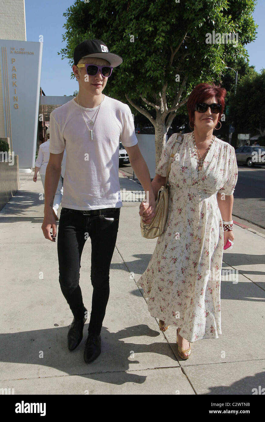 Sharon Osbourne and Luke Howell leaving the Ivy restaurant to go ...