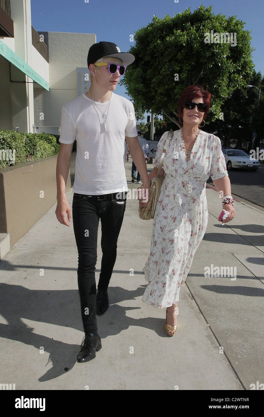 Sharon Osbourne and Luke Howell leaving the Ivy restaurant to go ...
