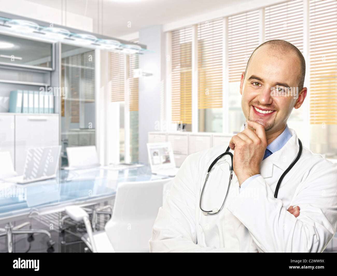 doctor portrait and fine 3d image of modern office Stock Photo - Alamy