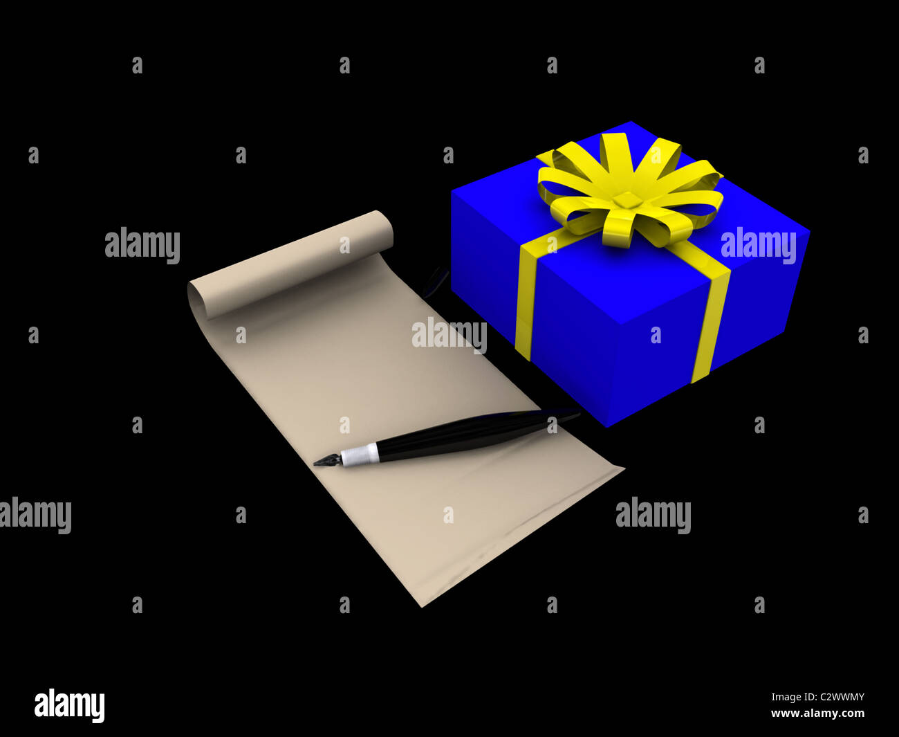 present box with letter. 3D Stock Photo - Alamy