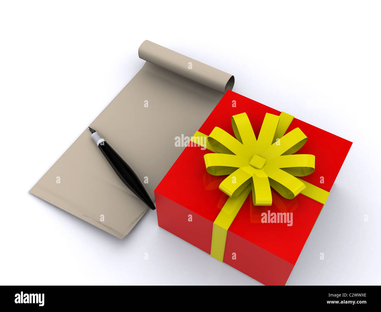 present box with letter. 3D Stock Photo - Alamy
