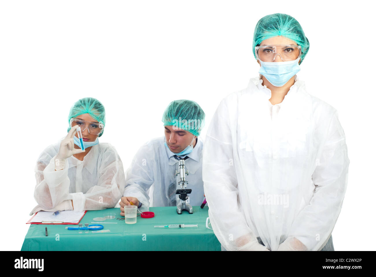 Group young people doing experiments hi-res stock photography and ...