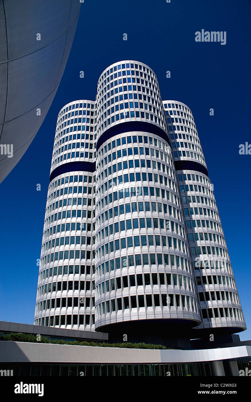 Germany, Bavaria, Munich, BMW Headquarters, The BMW Tower is 101 metres ...