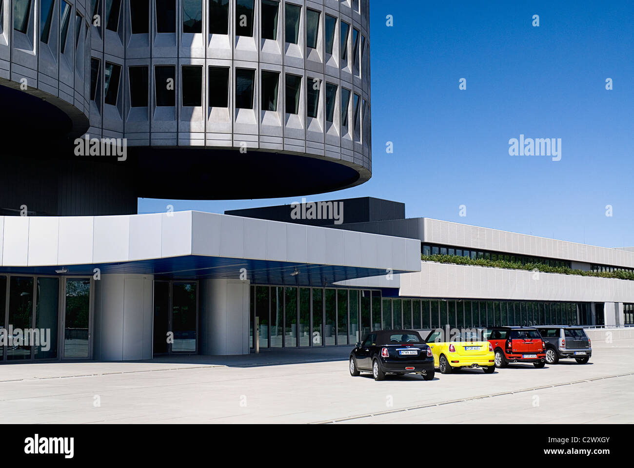 Germany, Bavaria, Munich, BMW Headquarters, The BMW Tower is 101 metres ...