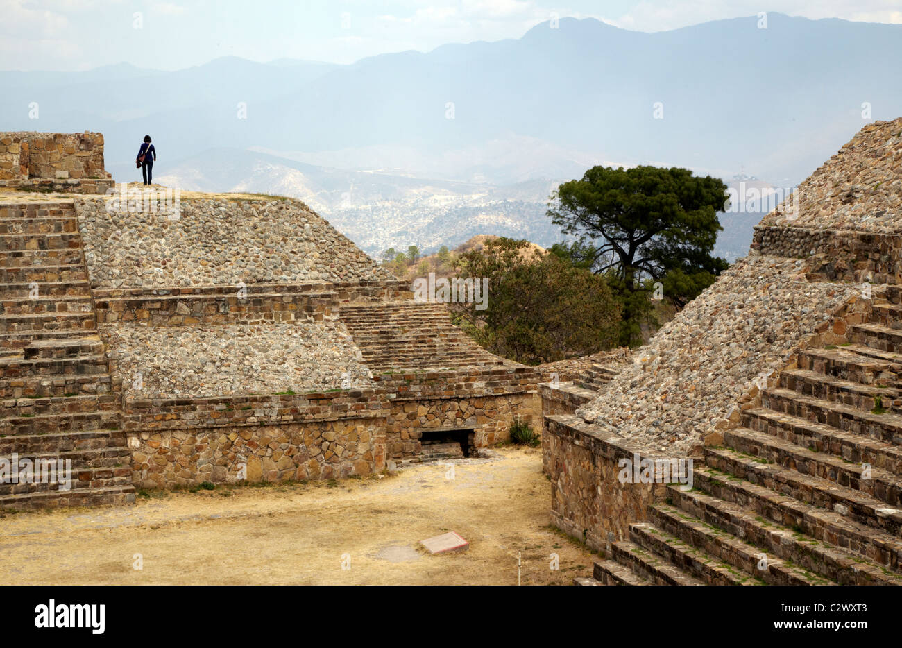 Ancient Pyramid Monte Alban Ruins Oaxaca State Mexico Stock Photo - Alamy