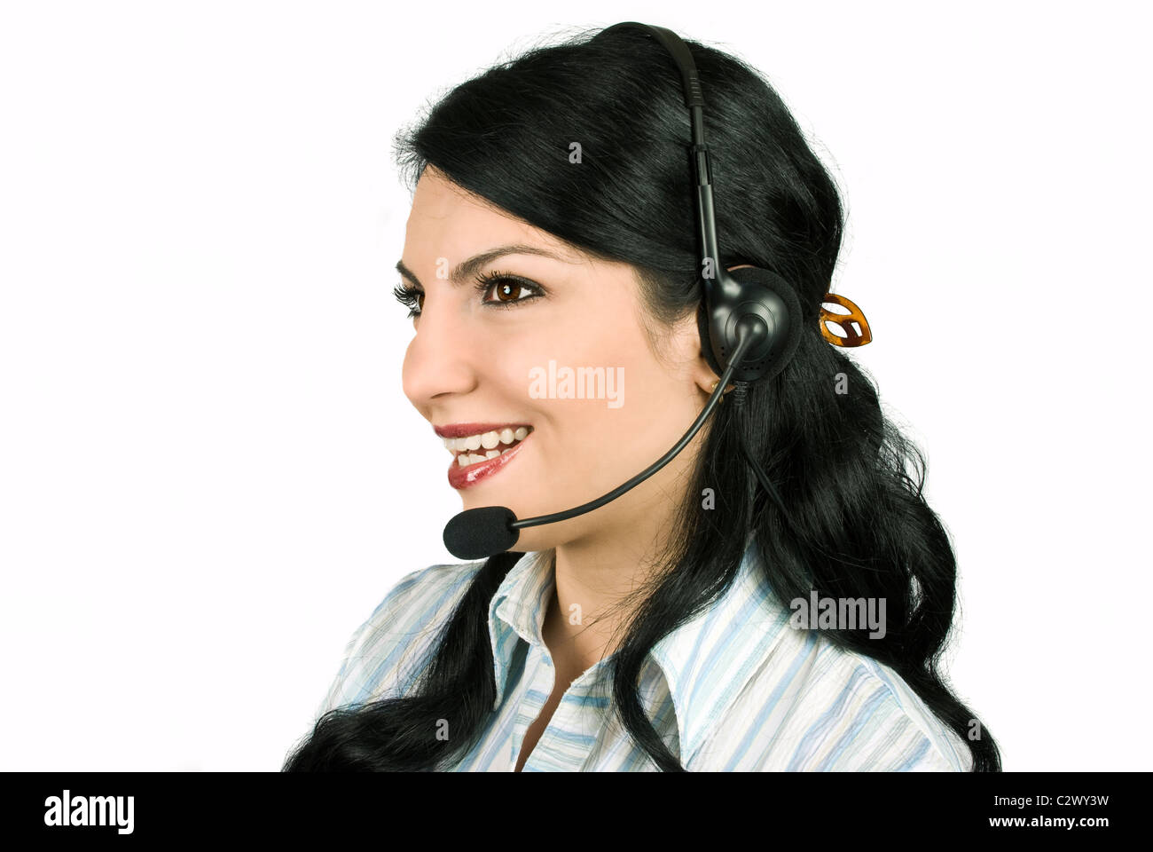 Woman friendly kind headset hi-res stock photography and images - Alamy