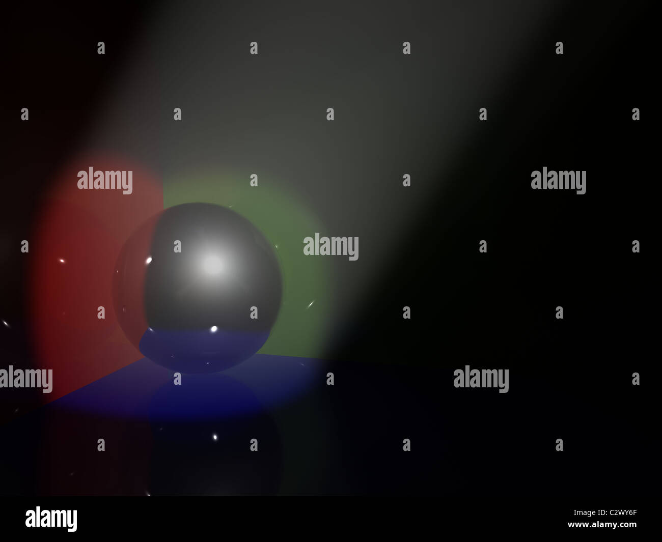 chrome sphere in light. 3d Stock Photo - Alamy