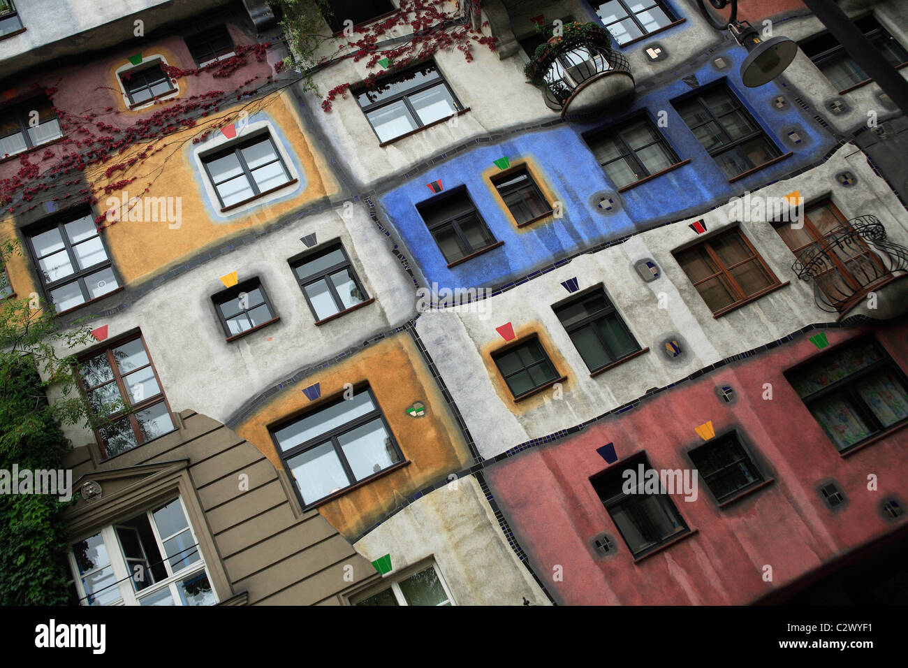 Austria Vienna Hundertwasser-Krawinahaus colourful apartment building ...