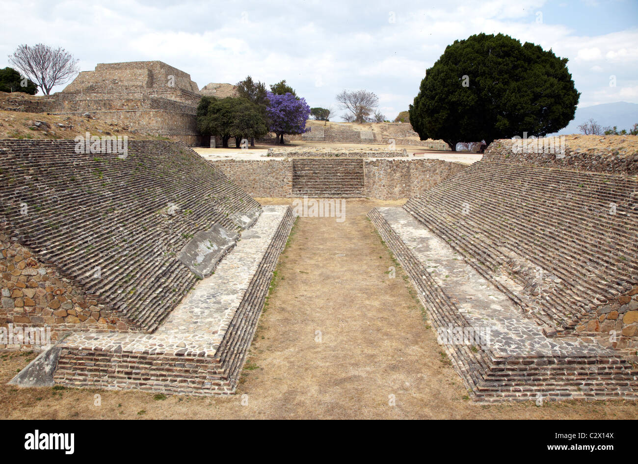 The Small Ball Court At The Monte Alban Ruins Oaxaca State Mexico Stock ...