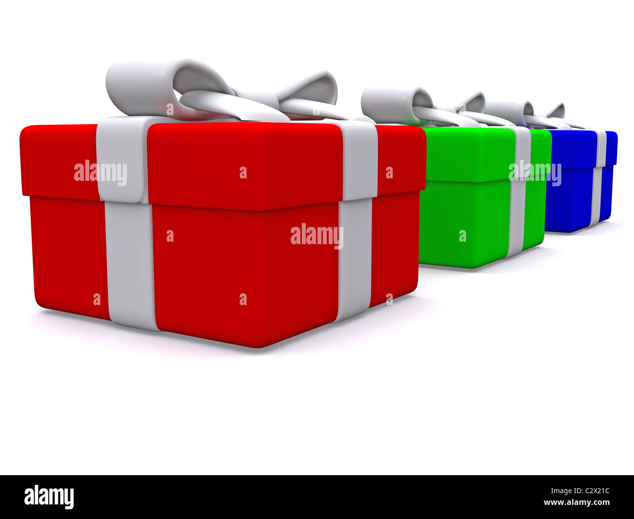 Rendered gift box red ribbon hi-res stock photography and images - Alamy