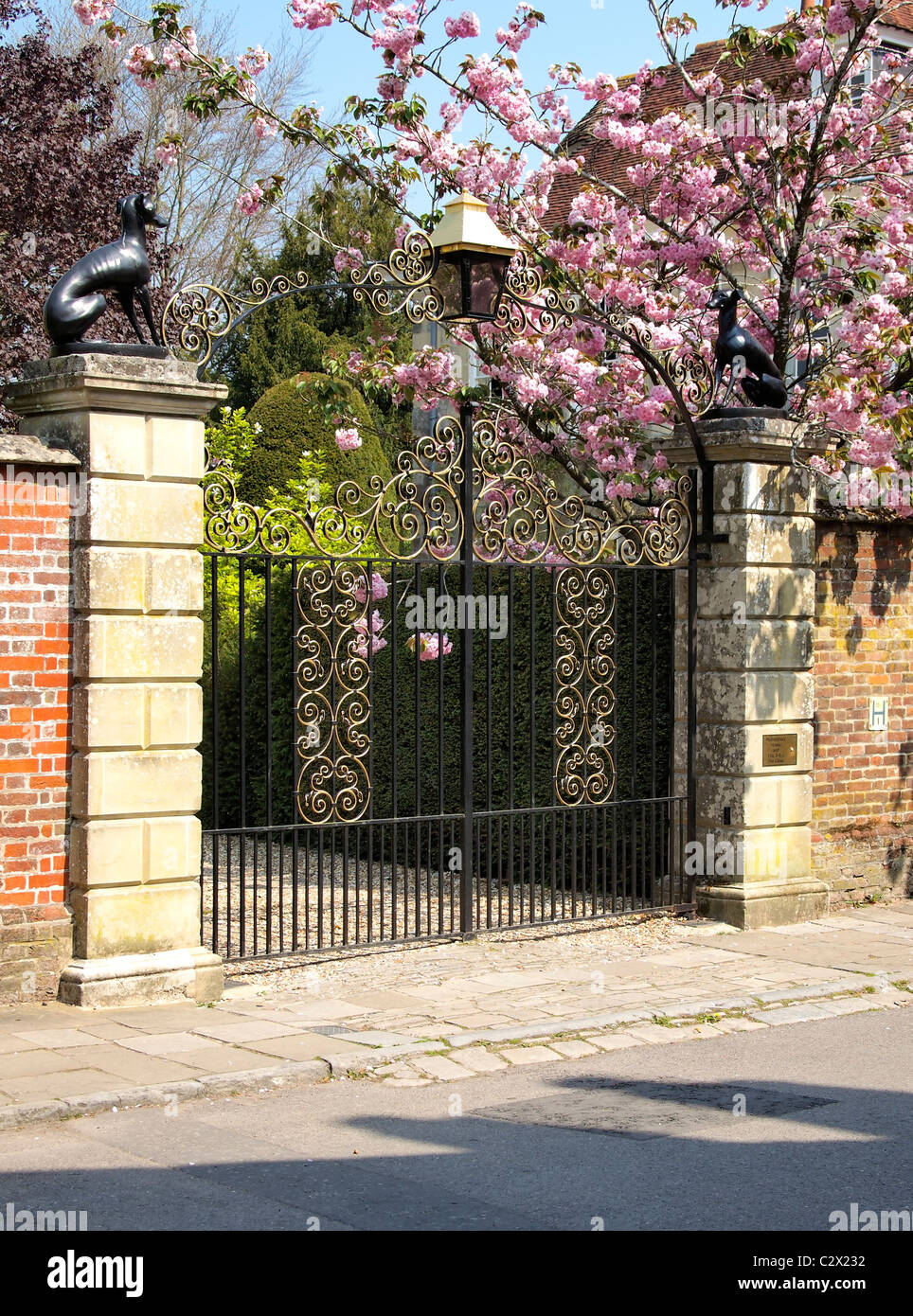 Ornate wrought iron gates Stock Photo - Alamy
