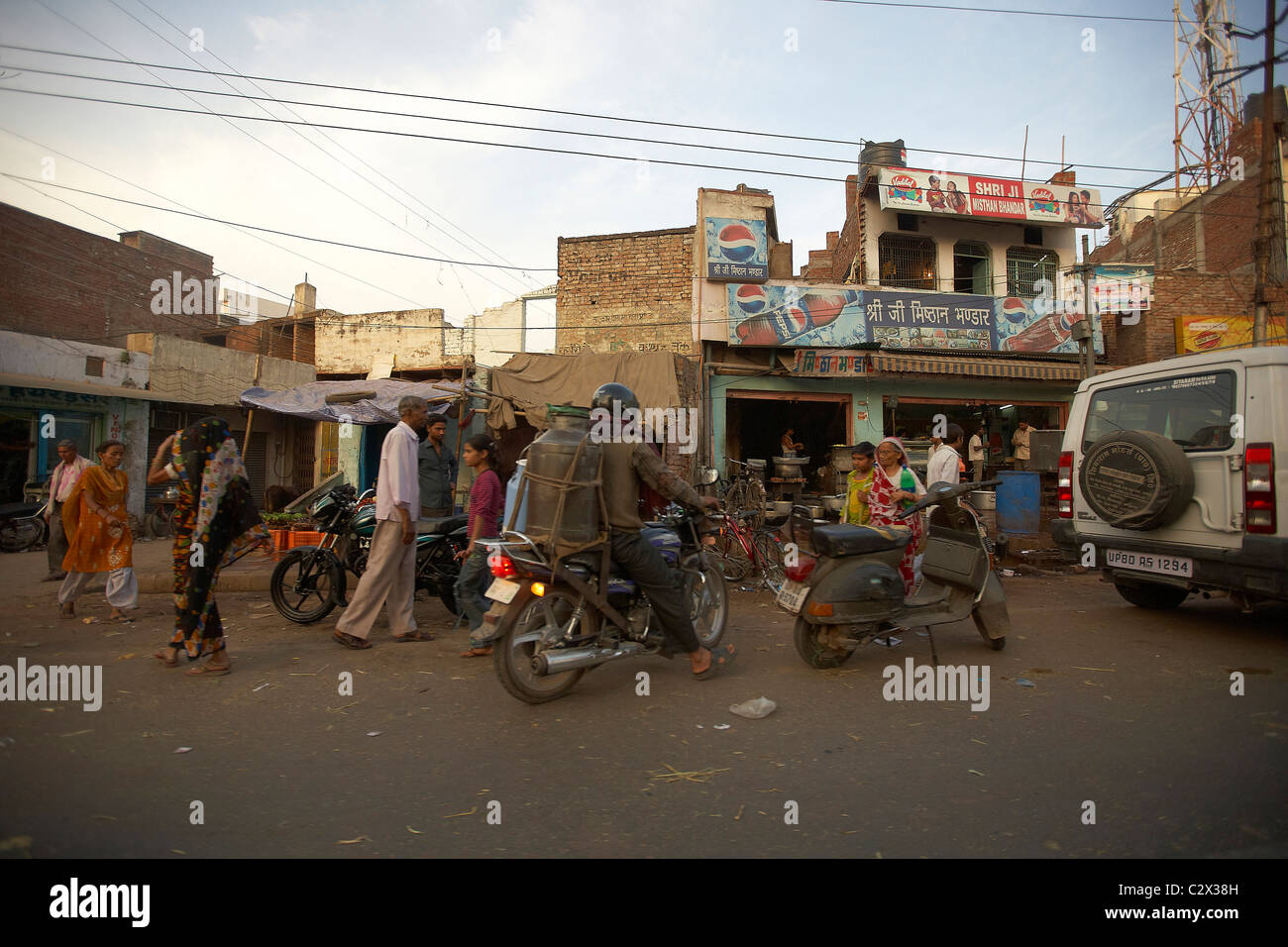 Agra street scene, Uttar Pradesh, India, Subcontinent, Asia Stock Photo ...