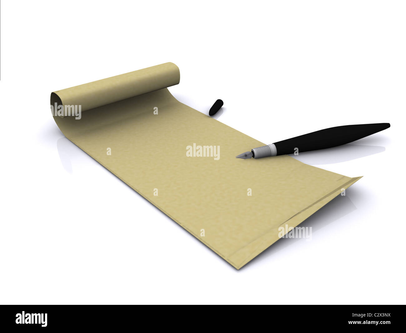 letter and pen. 3D Stock Photo - Alamy