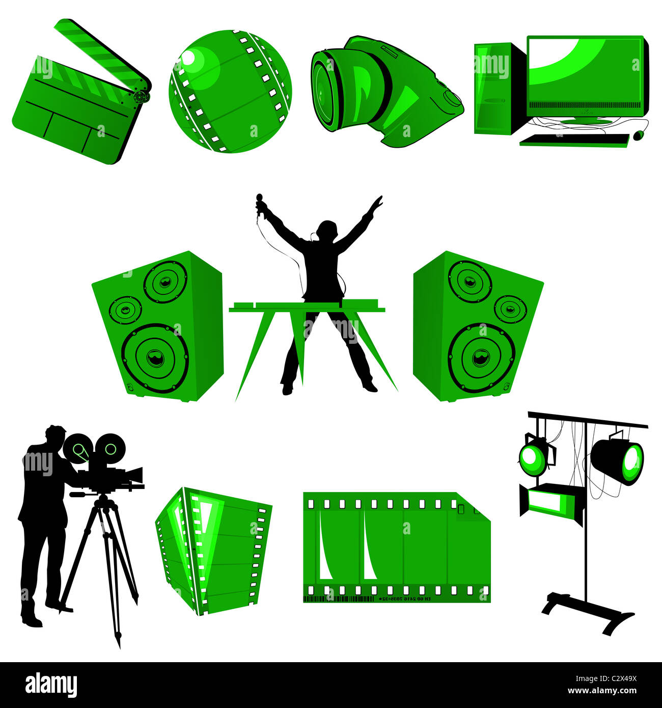 Multimedia icons set Stock Photo - Alamy