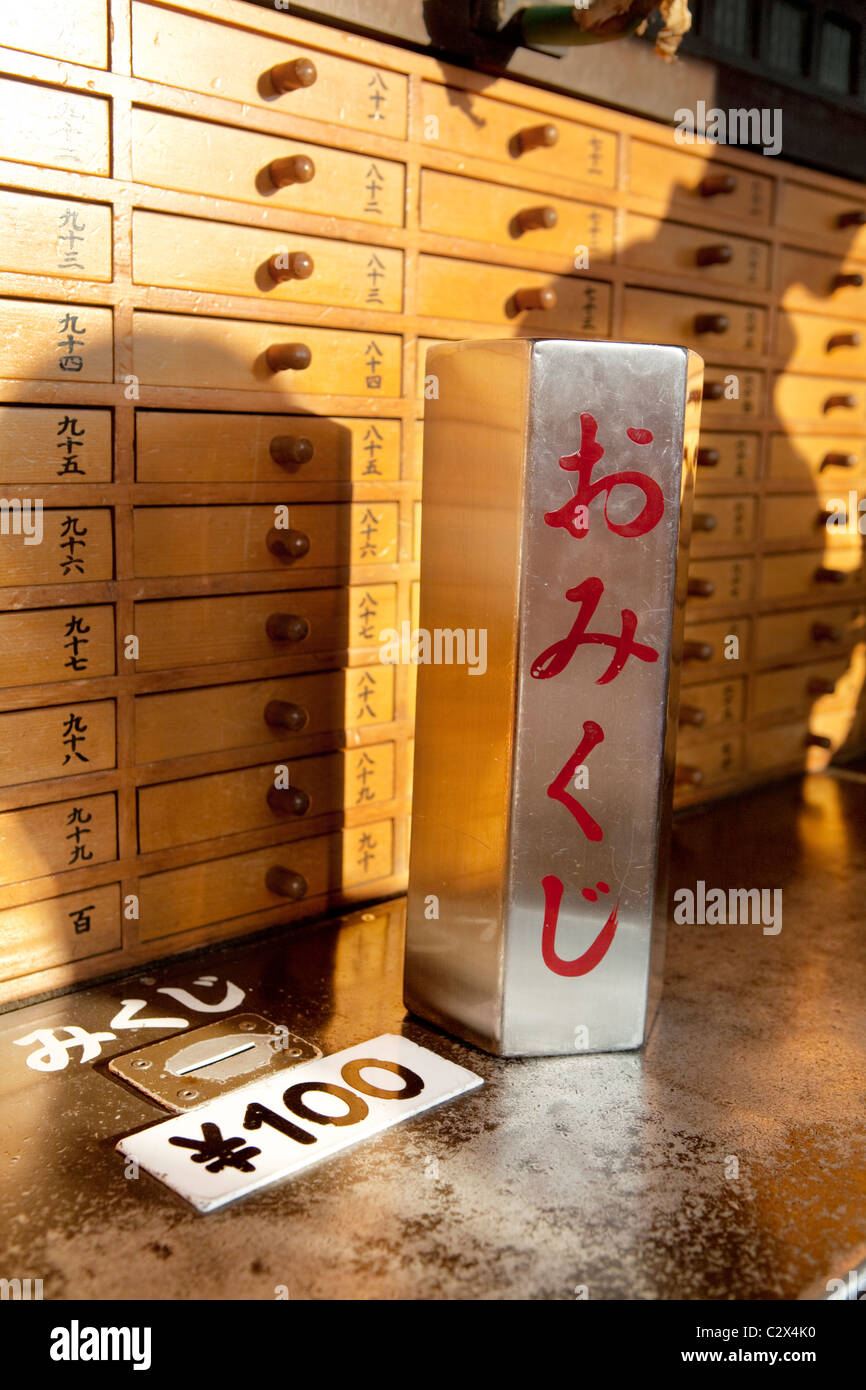 OMIKUJI, FORTUNE TELLING AT SENSO-JI TEMPLE IN ASAKUSA, TOKYO, JAPAN Stock Photo - Alamy