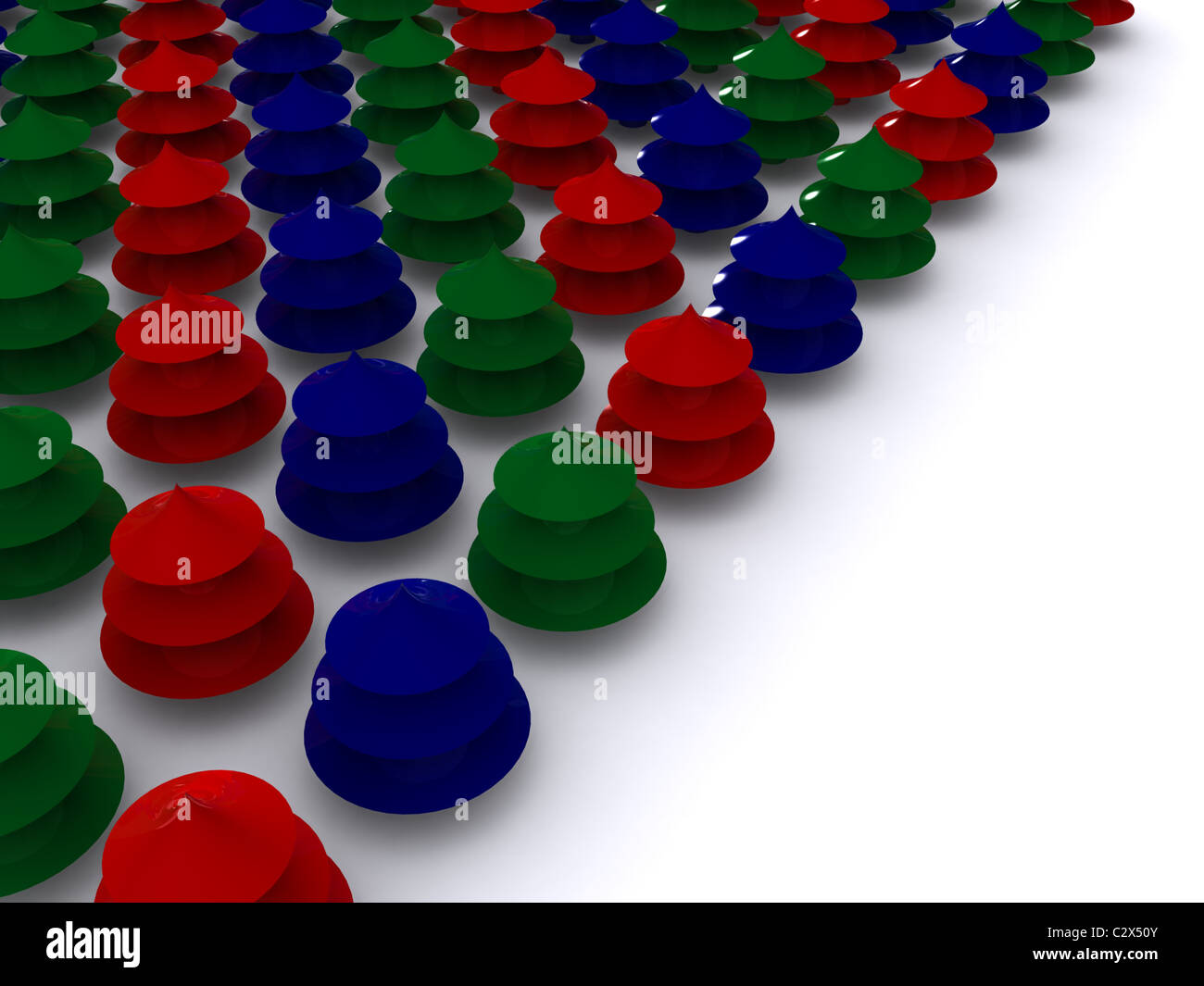 RGB christmas tree. 3D firtree Stock Photo - Alamy