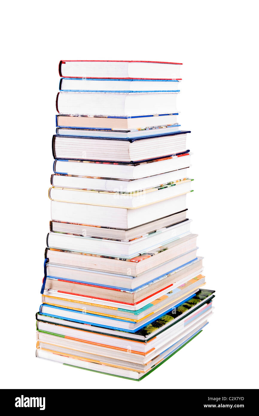 Pile of colorful Books isolated on white background Stock Photo - Alamy