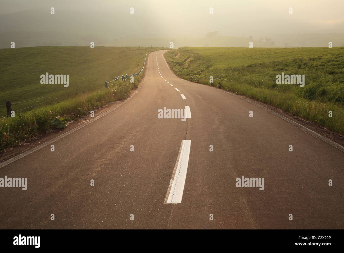 sunset road drive Stock Photo - Alamy