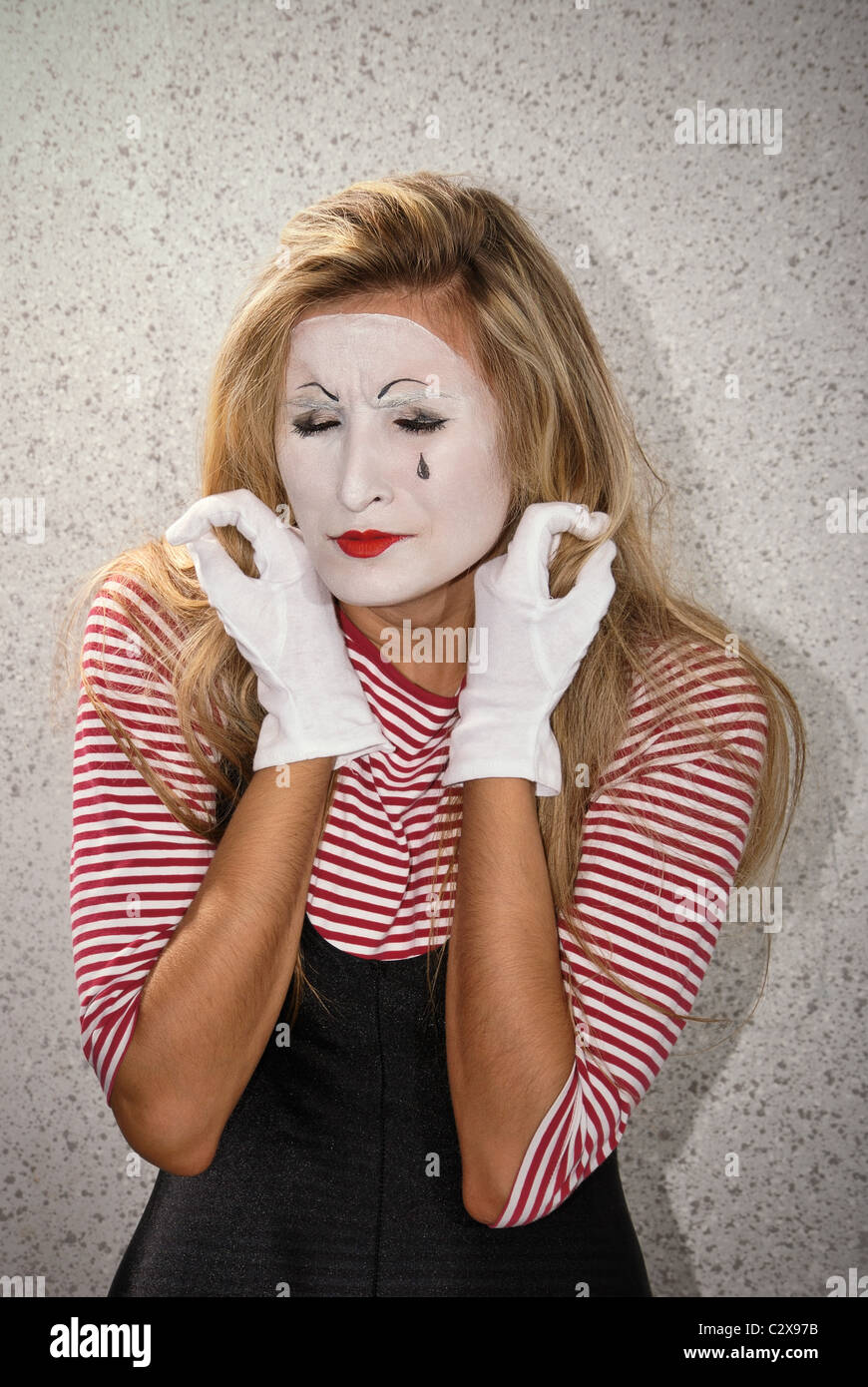 dramatic mime actor . Close-up Stock Photo - Alamy