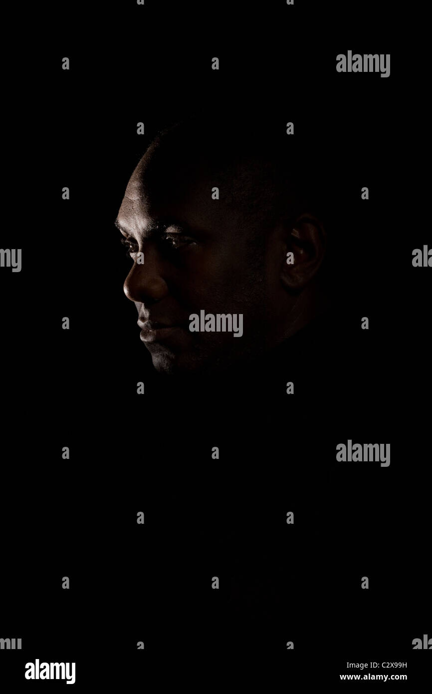 Black Man staring Stock Photo - Alamy