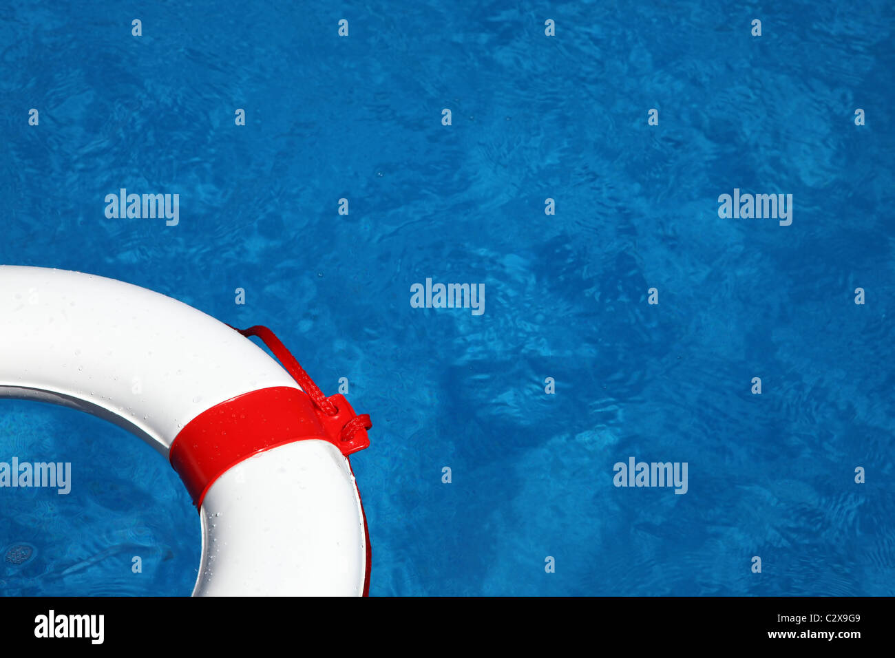 Pool with life Ring Stock Photo - Alamy