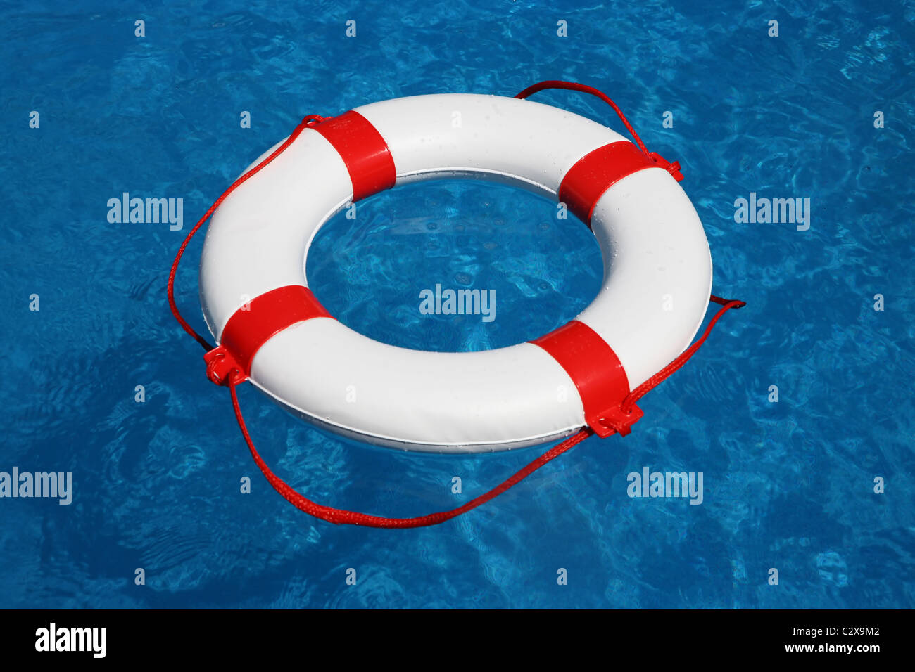 Pool with life Ring Stock Photo - Alamy