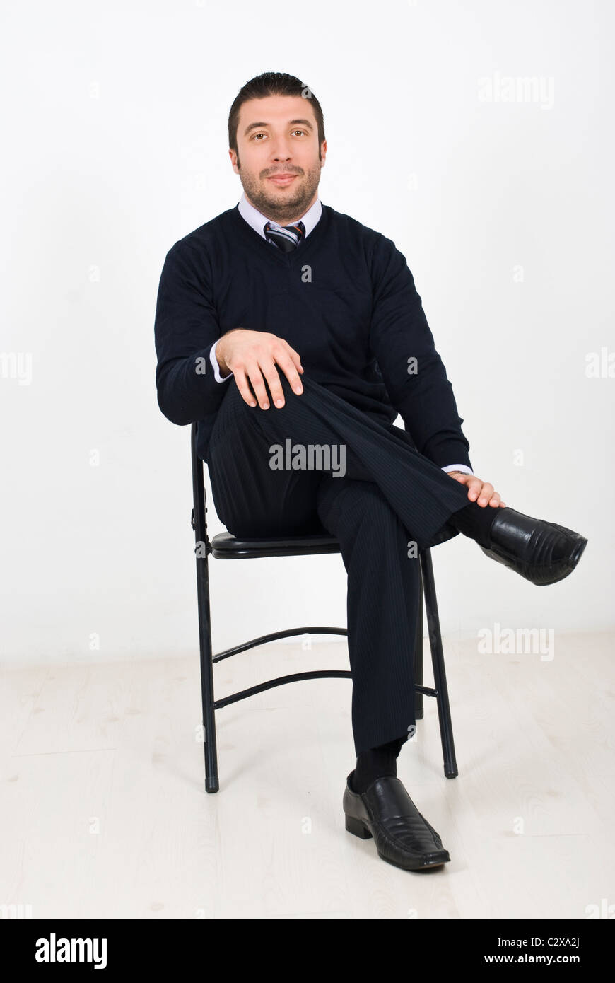Chair sitting position of man hi-res stock photography and images - Alamy