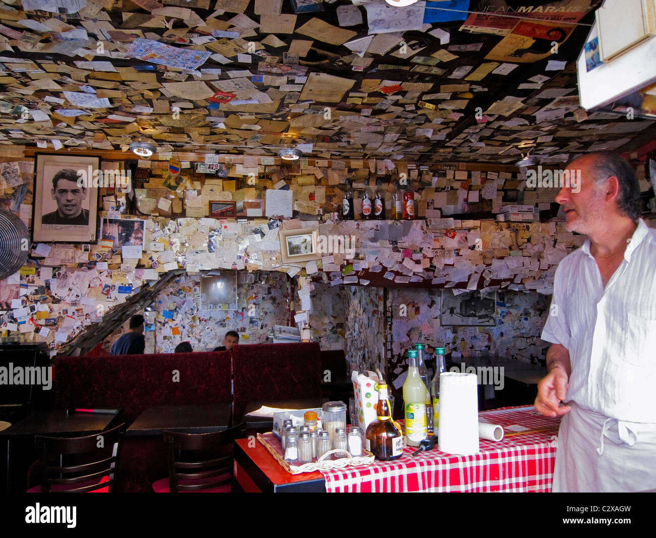 Paris, France, Old French Bistro Restaurant in Montmartre District ...