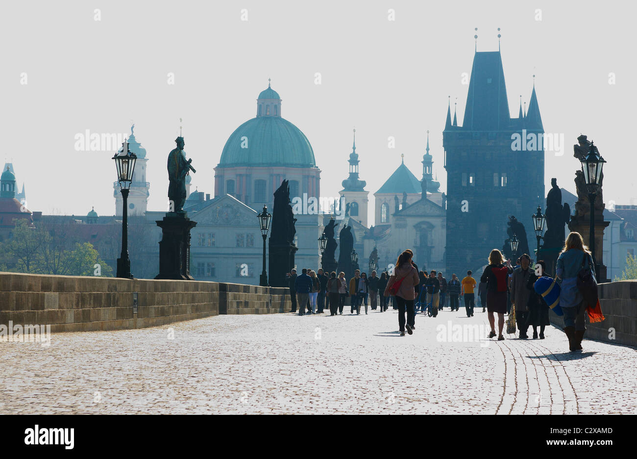 Prague Castle, Charles Bridge, Vltava river, Czech Republic Stock Photo - Alamy