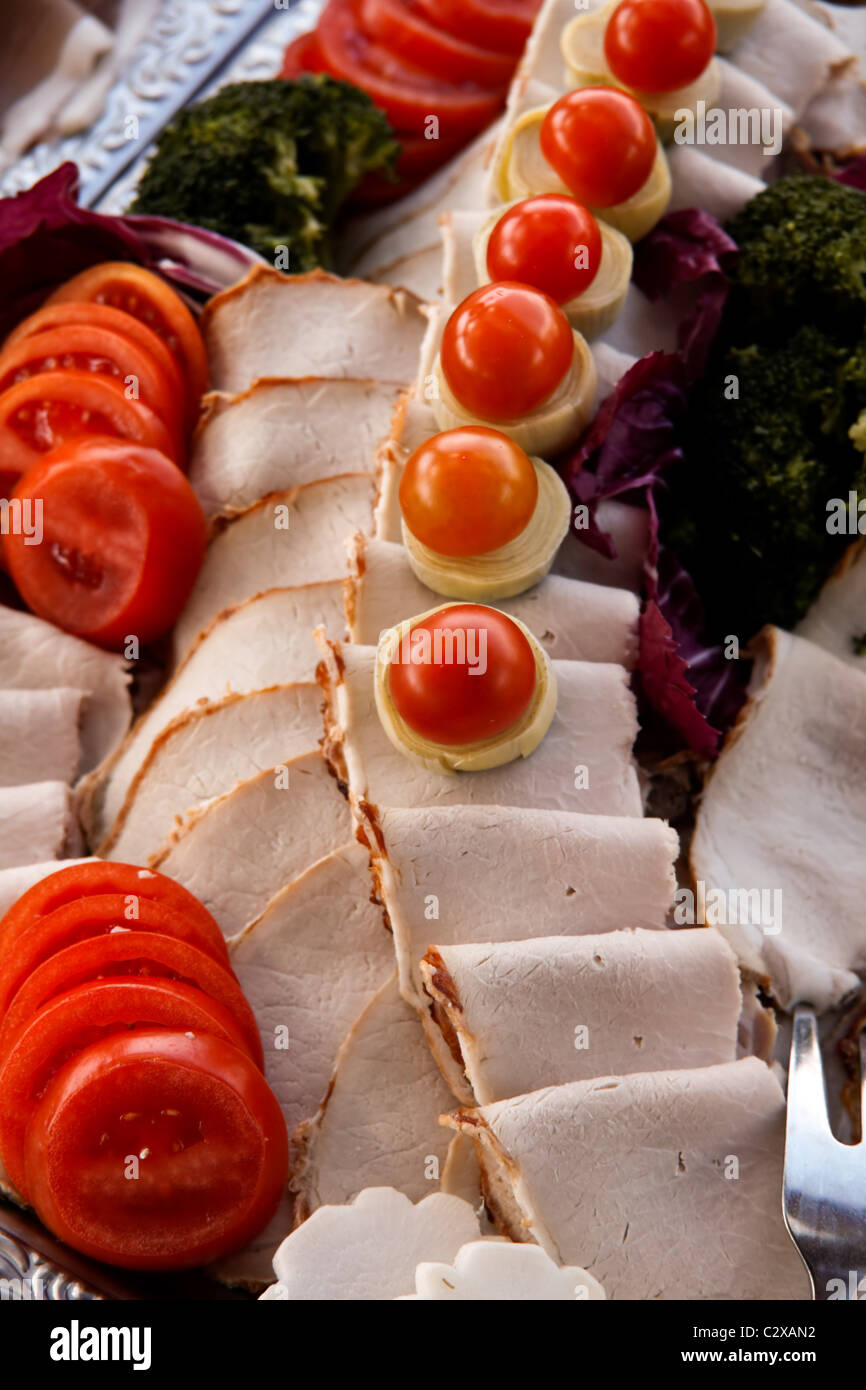 Plate with a cold buffet Stock Photo - Alamy