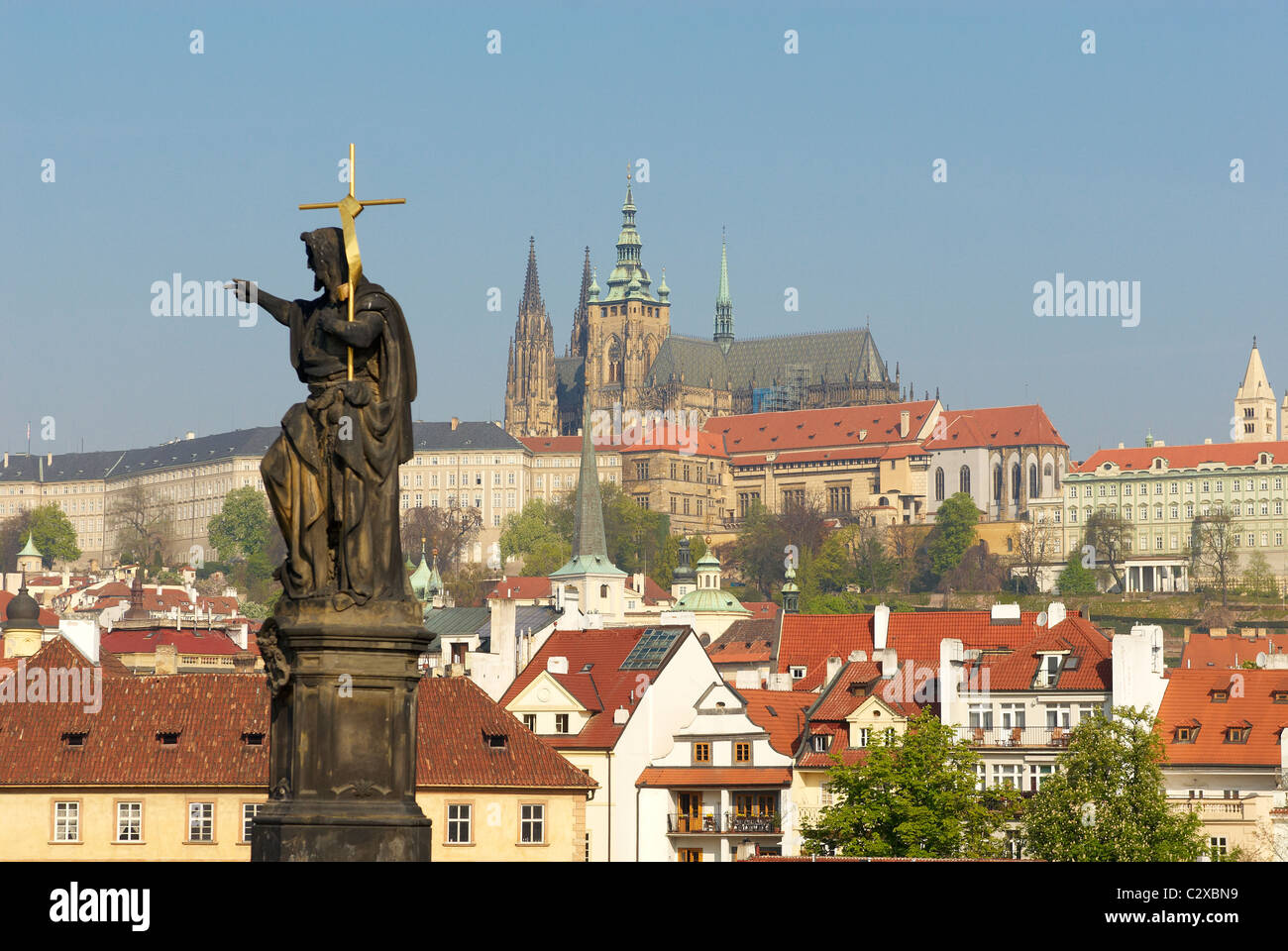 Prague Castle, Charles Bridge, Vltava river, Czech Republic Stock Photo - Alamy