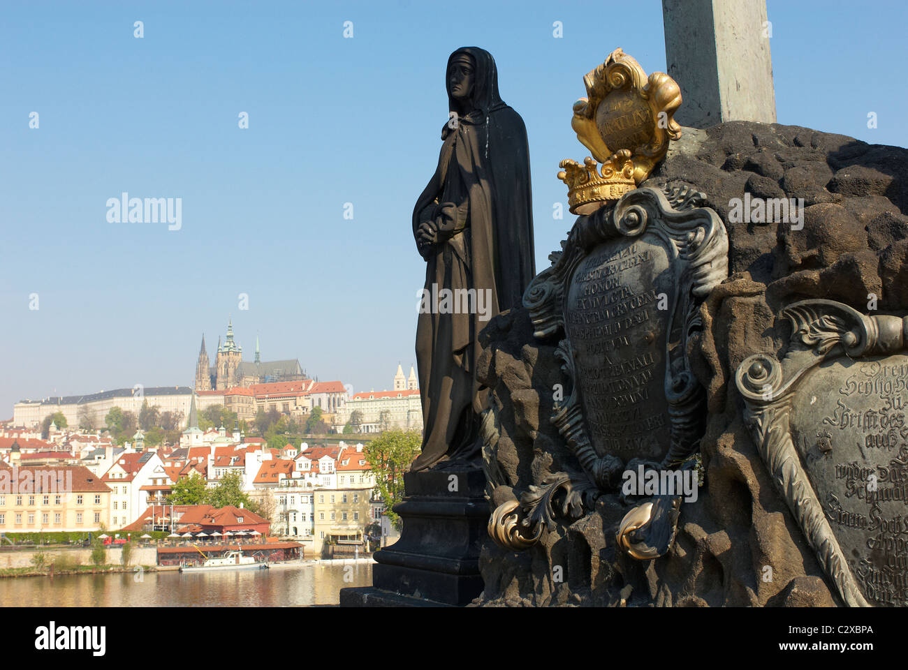 Prague Castle, Charles Bridge, Vltava river, Czech Republic Stock Photo - Alamy