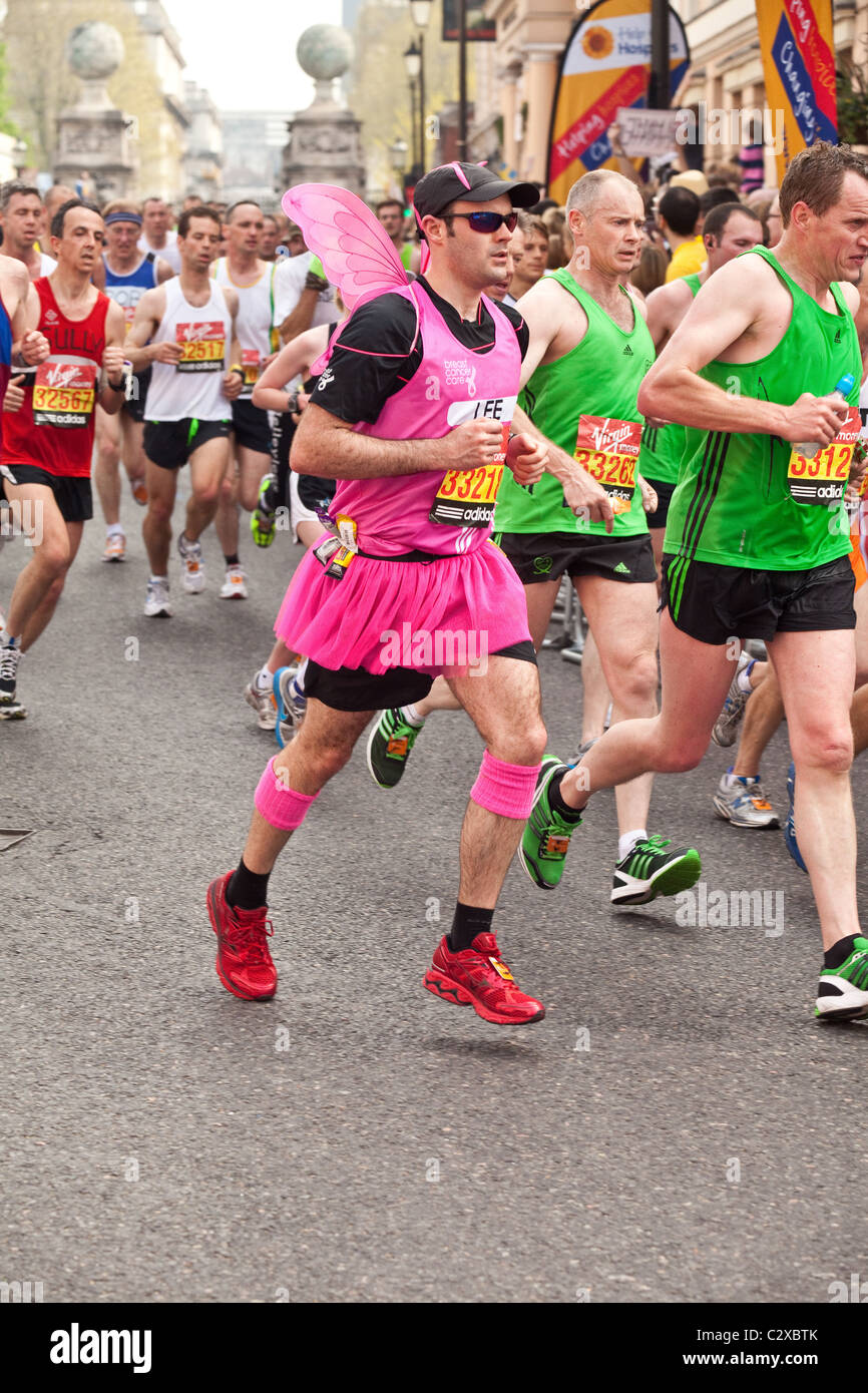 Fancy dress runner at the london marathon 2011 hi-res stock photography ...