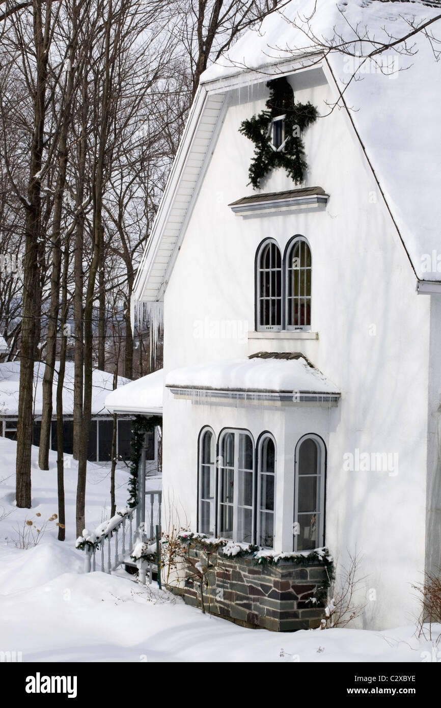Waterloo, Quebec, Canada; House In Winter Stock Photo - Alamy