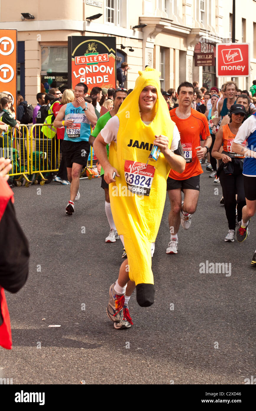 Fancy dress runner at the london marathon 2011 hi-res stock photography ...
