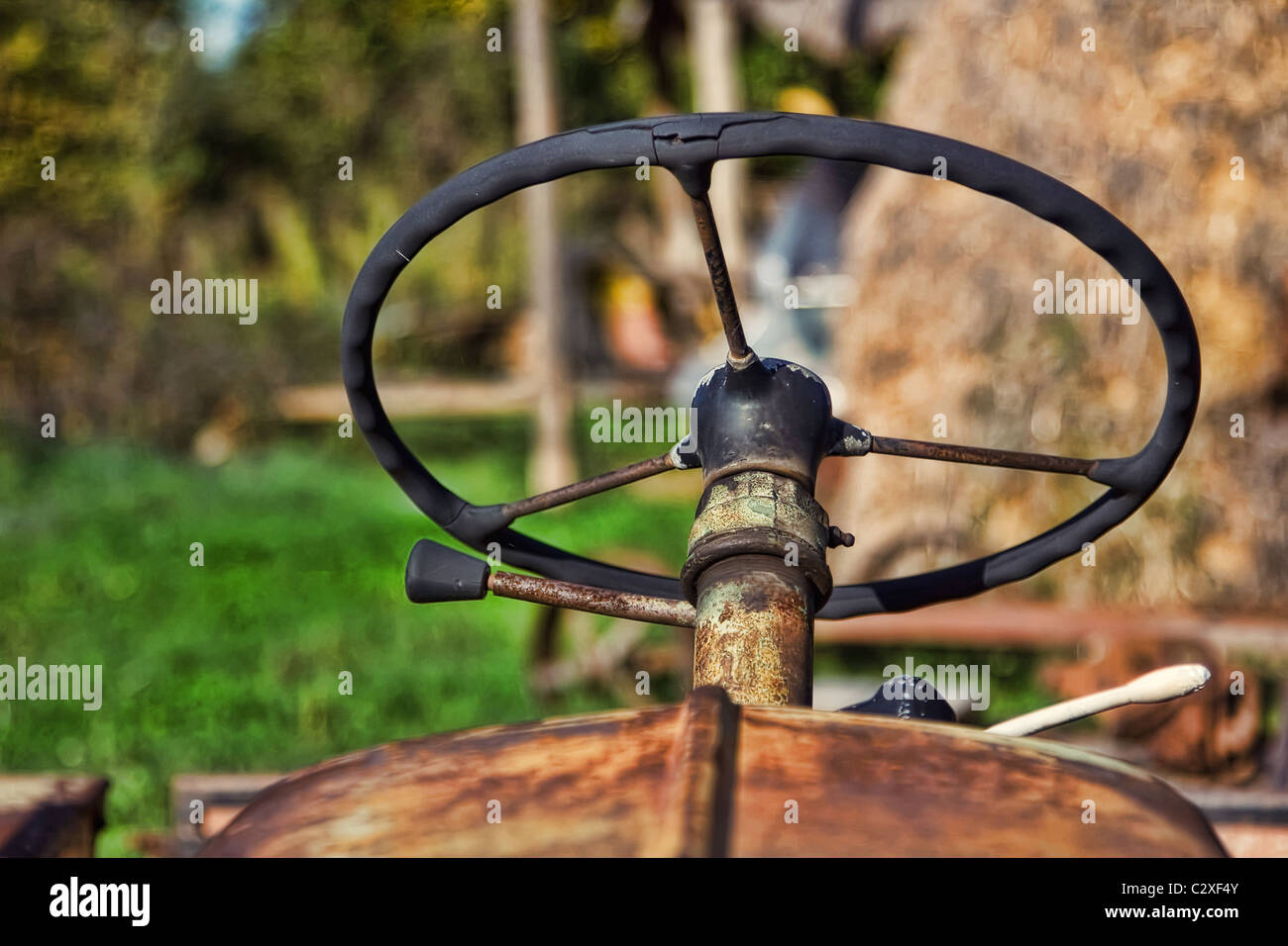 Old rusty Tractor on a farm Stock Photo - Alamy