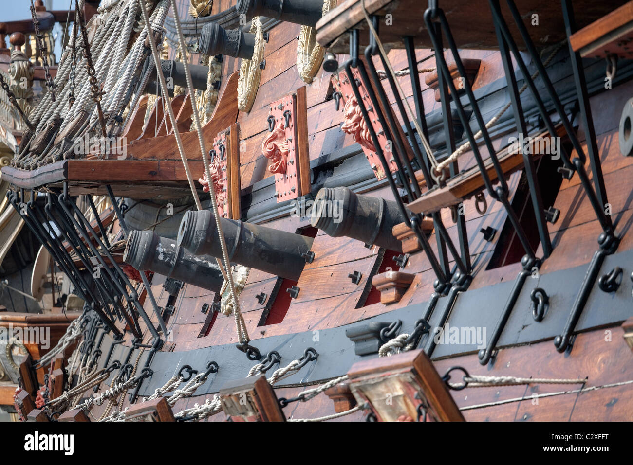 Old pirate ship on dockyard Stock Photo - Alamy