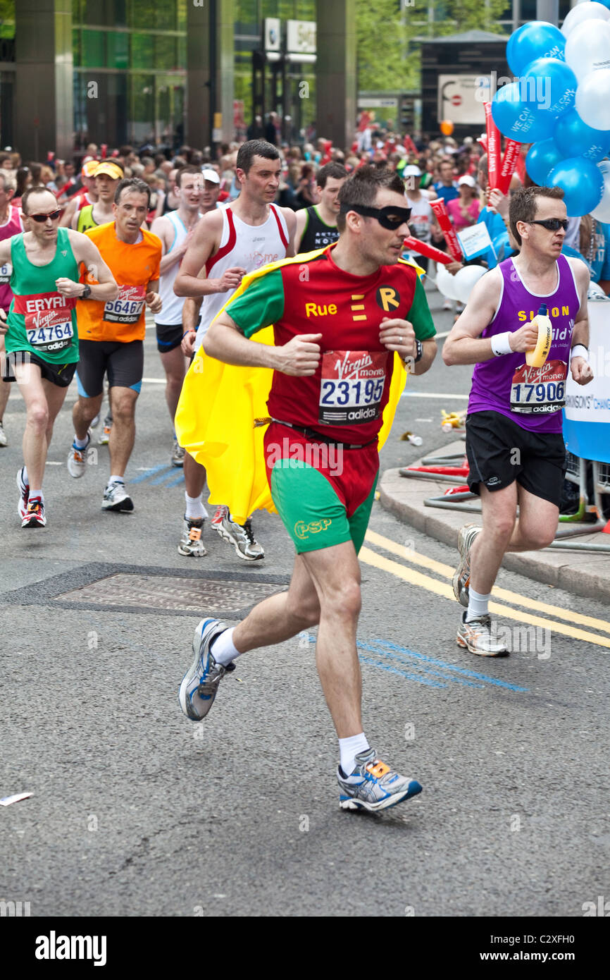 Fancy dress runners on the London Marathon 2011 at Canary Wharf ...