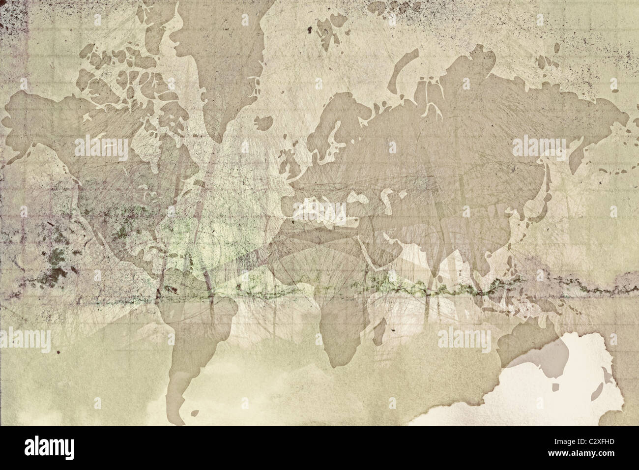 Highly detailed grunge paper world map background Stock Photo - Alamy