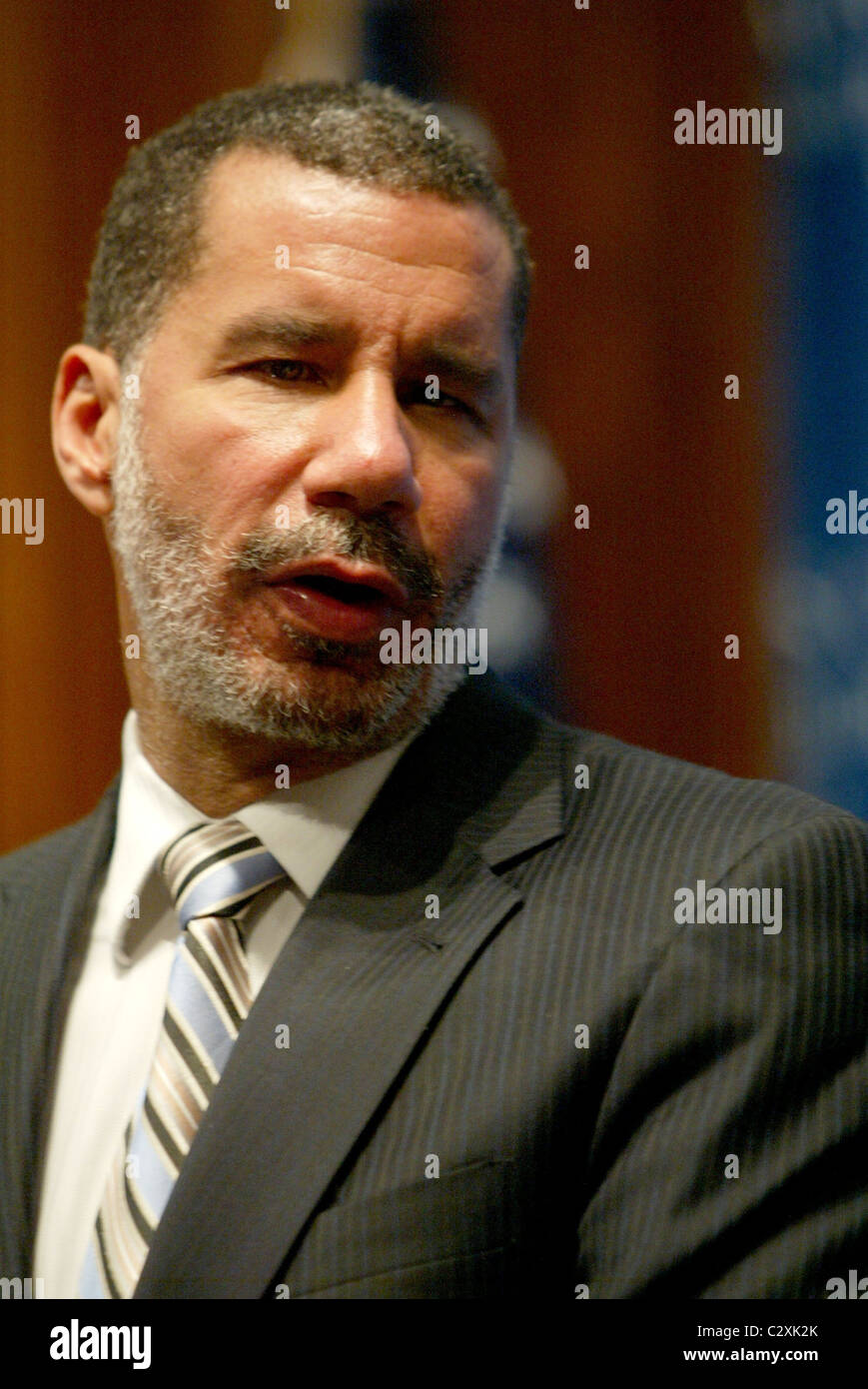 David Paterson addresses a luncheon at the National Press Club ...